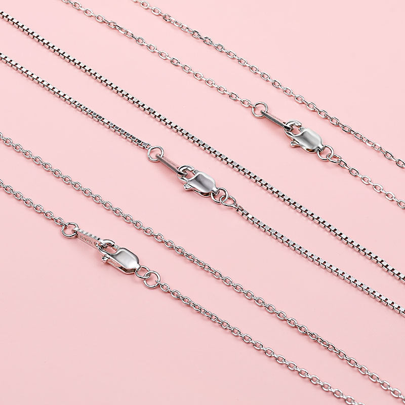 Simple Design Cross and Box Chain Sterling Silver Necklace – Shine of ...
