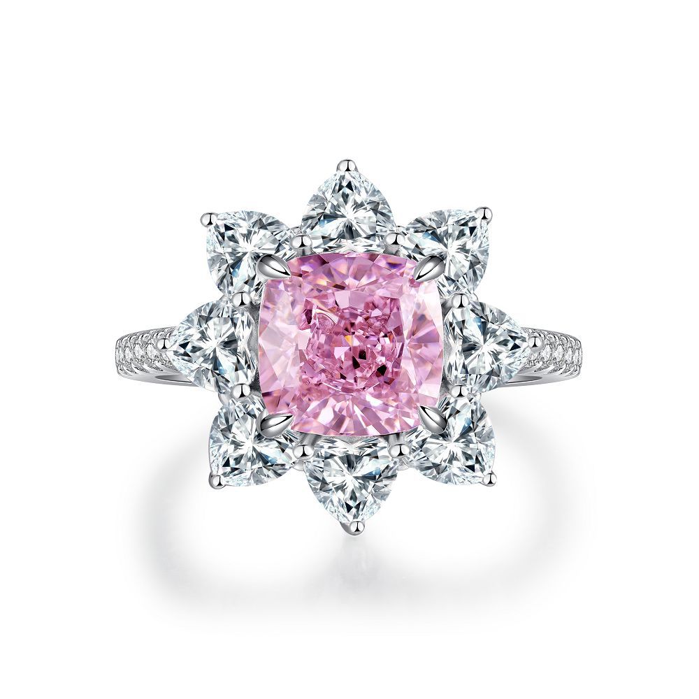 Pink Collection Sterling Silver Engagement Ring | Shine of Diamond