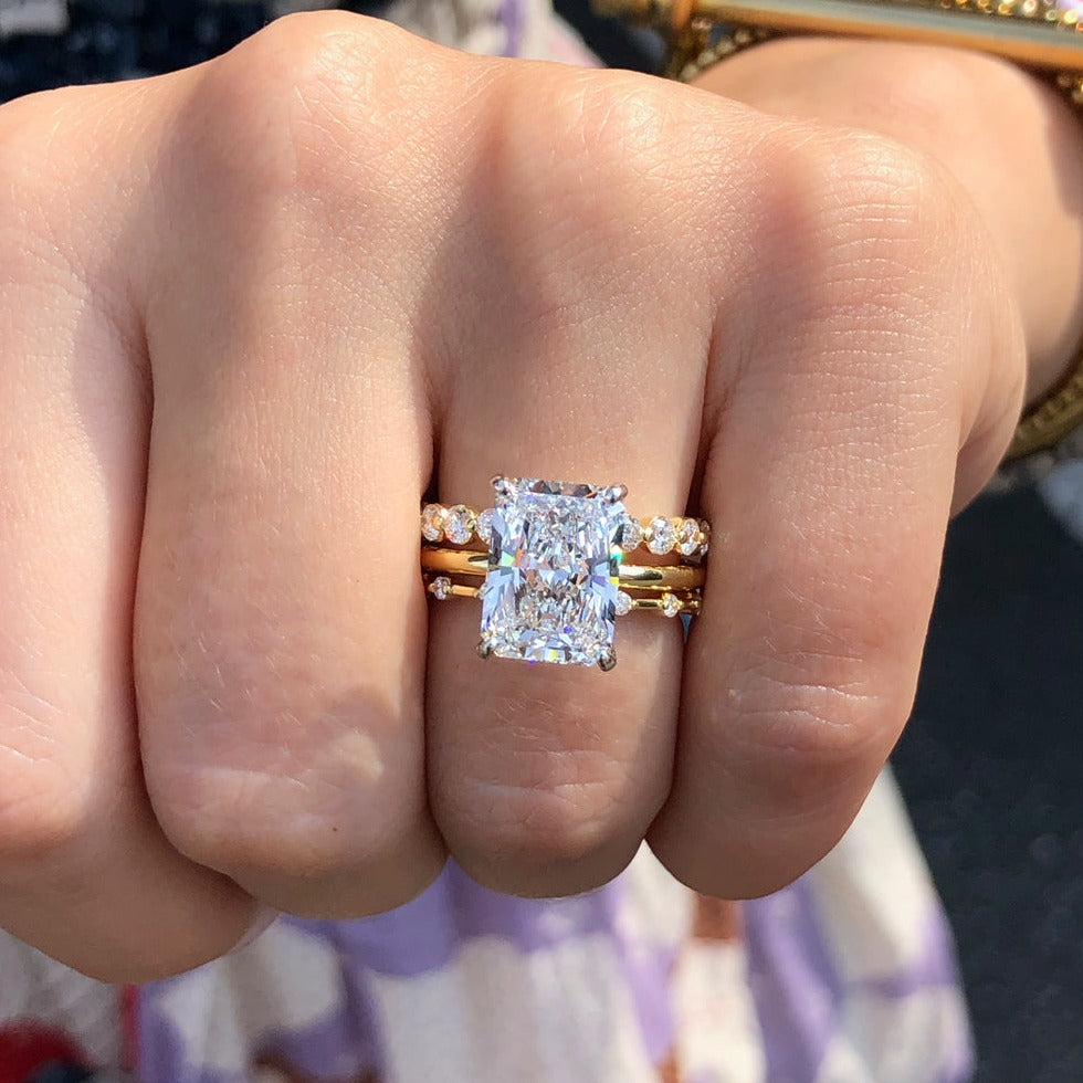 Radiant Cut Wedding Sets: Sterling Silver & Gold Plated Rings| On Sale ...