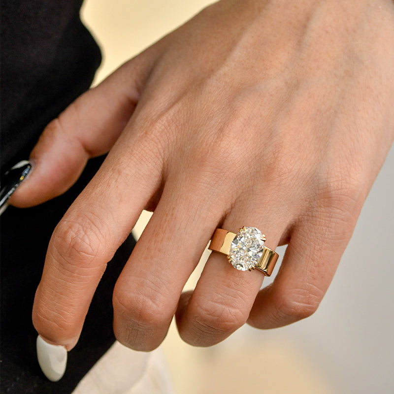 Unique 3 stone ring designs Oval Cut Engagement Ring – Shine of Diamond